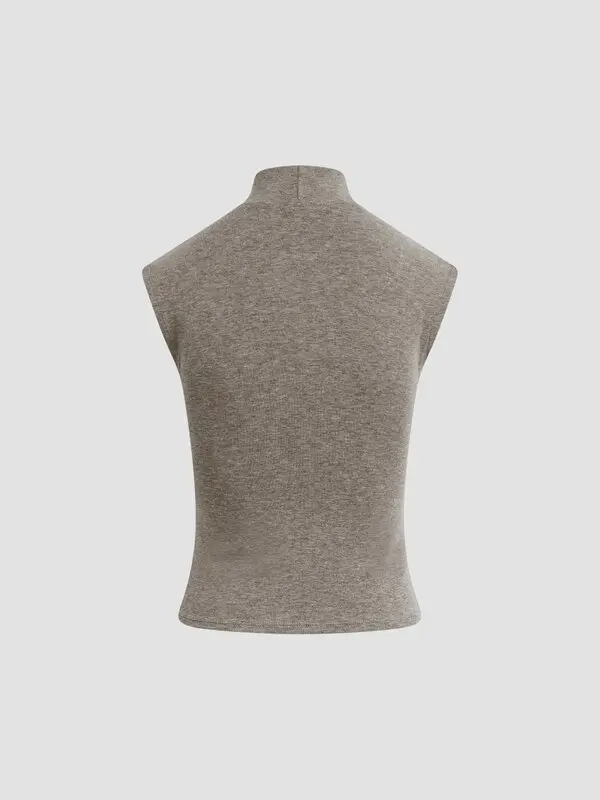 FAVORITE DAUGHTER The Heritage Mockneck Top - Heather Grey
