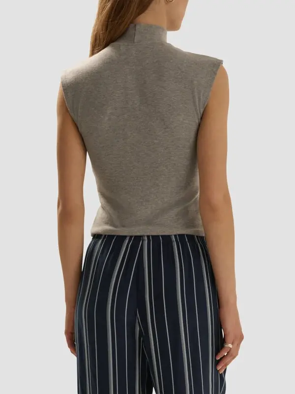 FAVORITE DAUGHTER The Heritage Mockneck Top - Heather Grey