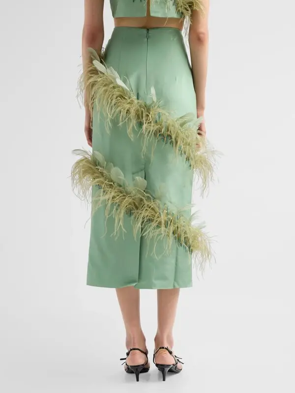 Azeeza Josephine Feather Embellished Skirt