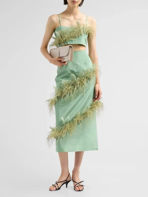 Azeeza Josephine Feather Embellished Skirt