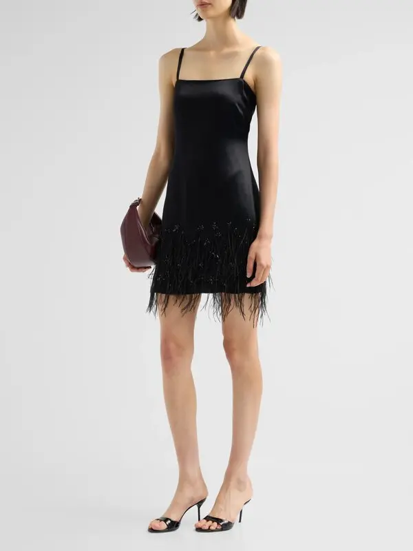 Azeeza Kavin Satin Embellished Mini Dress