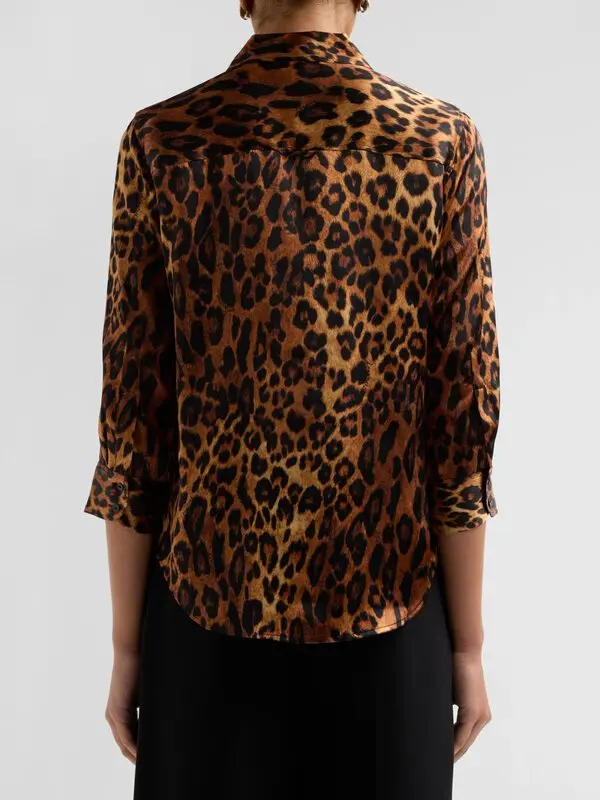 L'Agence Dani Leopard-print Silk Blouse