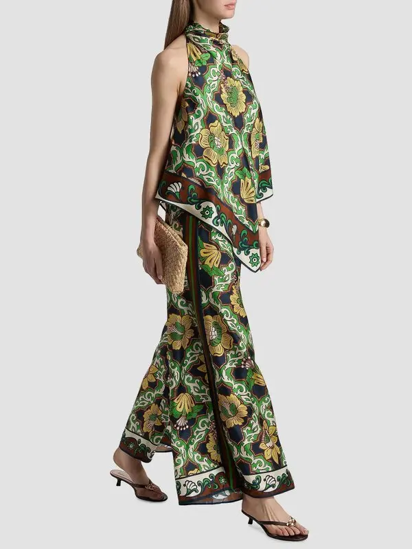 ALEMAIS Liana Silk Palazzo Pants
