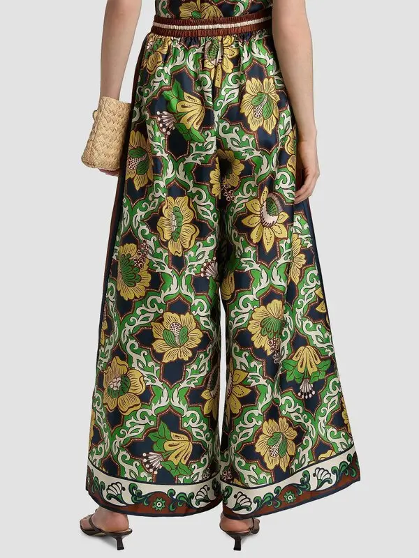 ALEMAIS Liana Silk Palazzo Pants