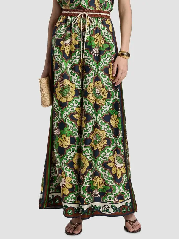ALEMAIS Liana Silk Palazzo Pants