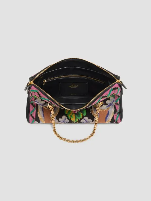 Valentino Garavani Panthea Medium Embroidered Shoulder Bag