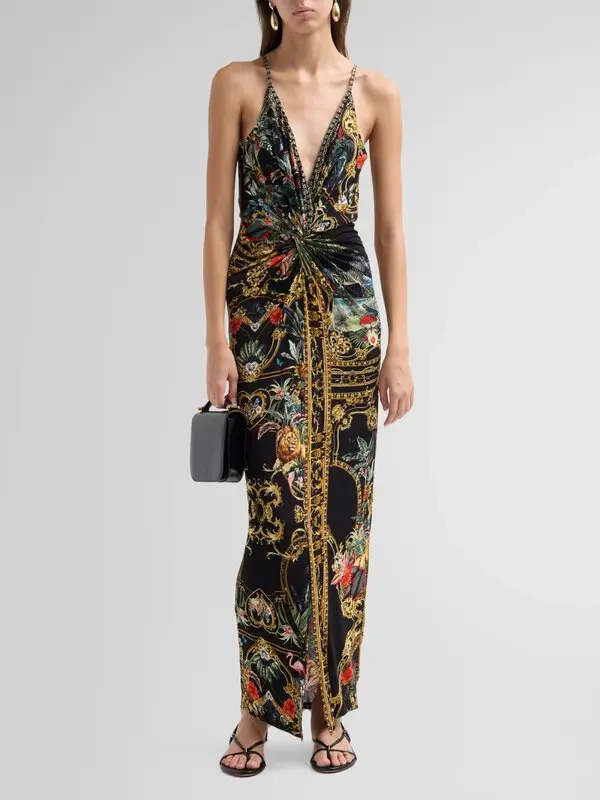 Camilla Print Strappy Twist Maxi Dress