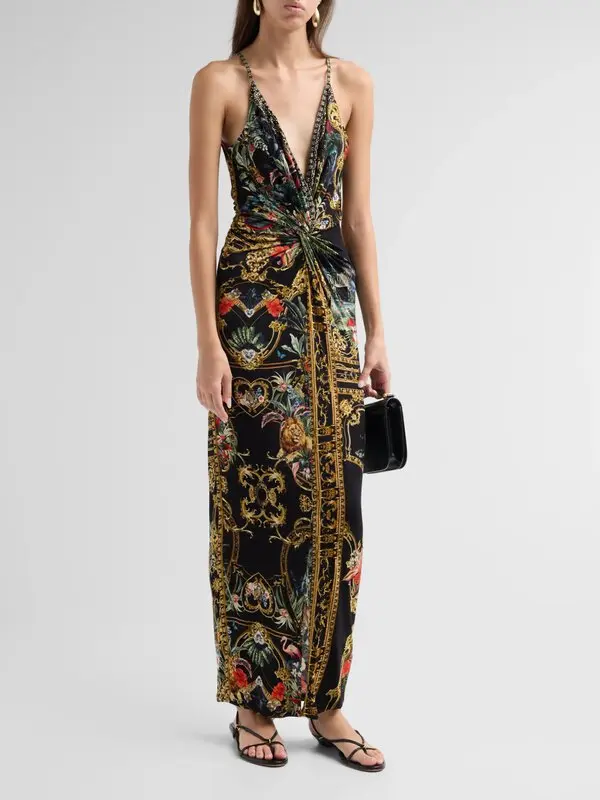 Camilla Print Strappy Twist Maxi Dress