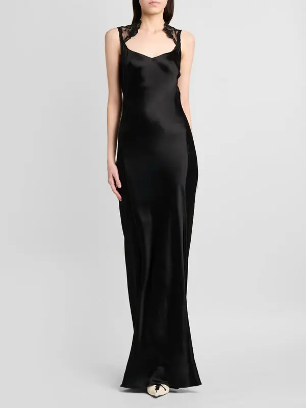 Alexander McQueen Lace-back Satin Evening Gown