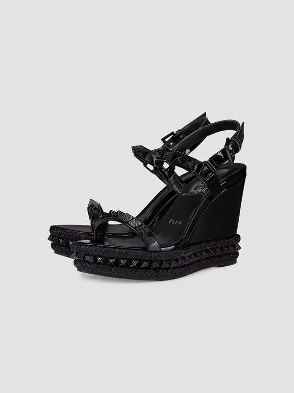 CHRISTIAN LOUBOUTIN Pyra Clou Patent Leather 110mm Wedges
