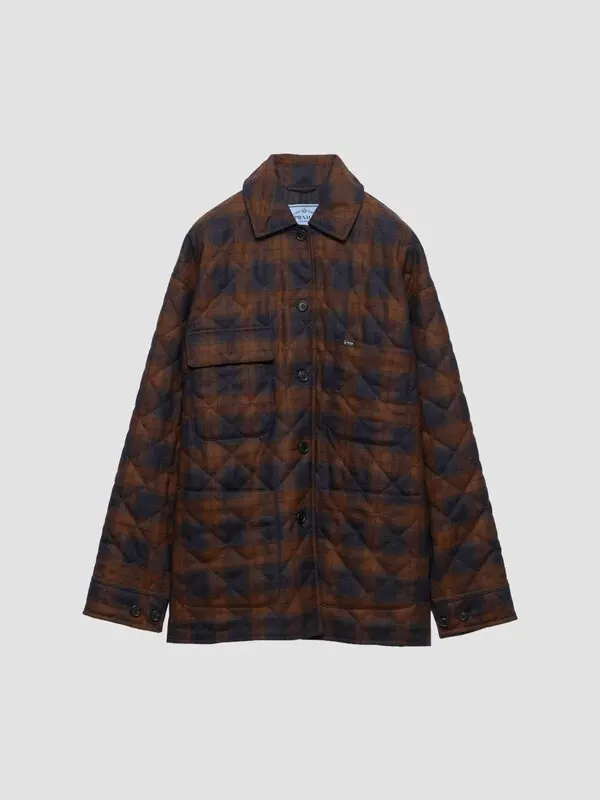 Prada Quilted Wool Caban Jacket - Brown Multi