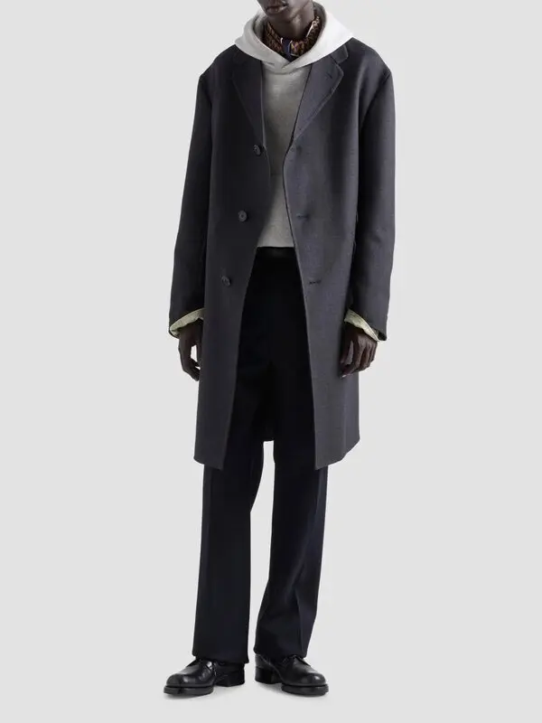 Prada Single-breasted Wool And Silk Coat