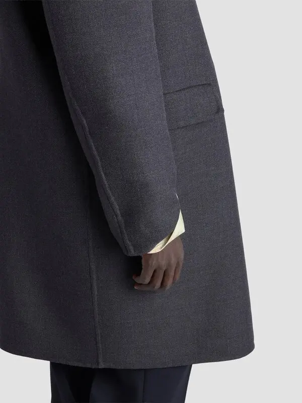 Prada Single-breasted Wool And Silk Coat