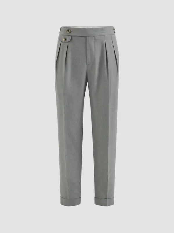 Brunello Cucinelli Virgin Wool And Silk Lightweight Hopsack Trousers
