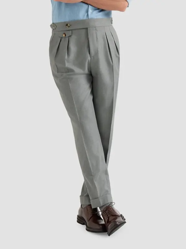 Brunello Cucinelli Virgin Wool And Silk Lightweight Hopsack Trousers