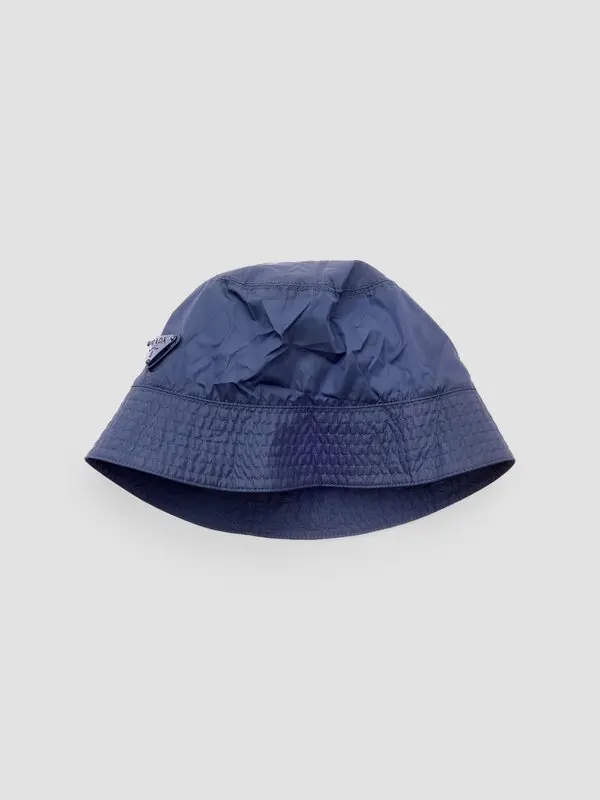 Prada Foldable Nylon Bucket Hat - Blue