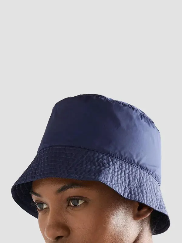 Prada Foldable Nylon Bucket Hat - Blue