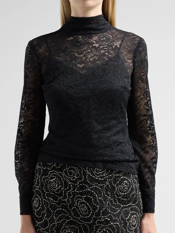 MILLY Raz Lace Tie Top