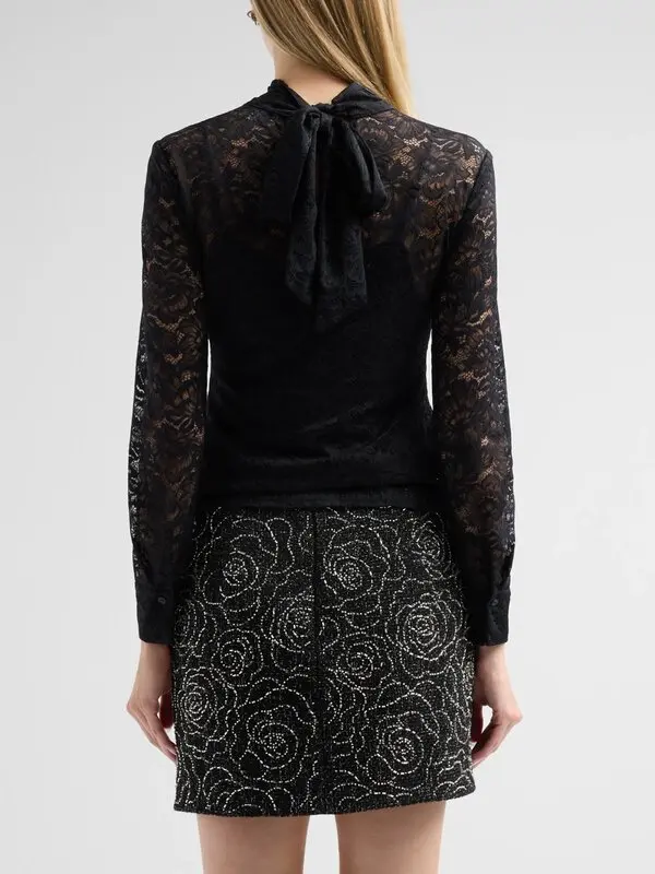 MILLY Raz Lace Tie Top