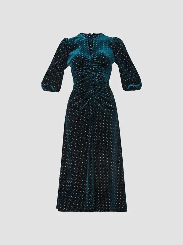 Shoshanna Luna Velvet Midi-dress