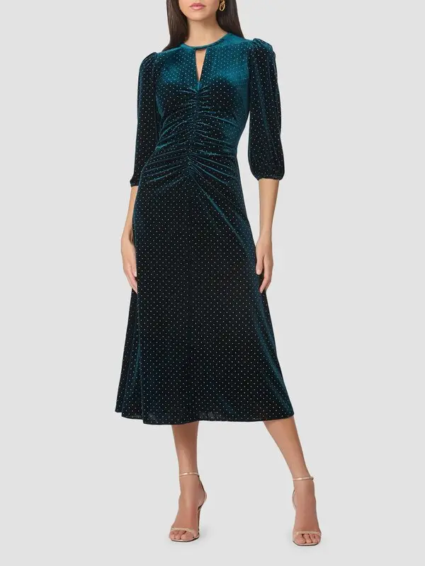 Shoshanna Luna Velvet Midi-dress