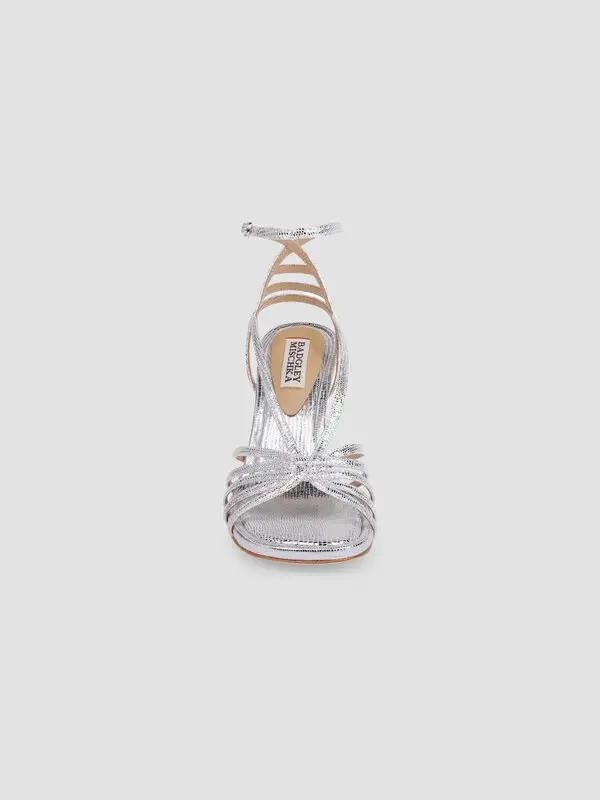 Badgley Mischka Russel Ii 80mm Leather Sandals - Silver Lizard