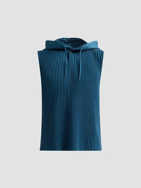 Issey Miyake Pleated Hooded Tank - Shadow Blue