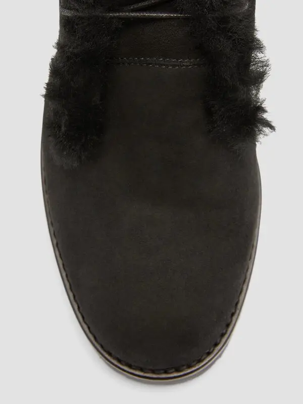 Manolo Blahnik Mircus Suede & Shearling Ankle Boots