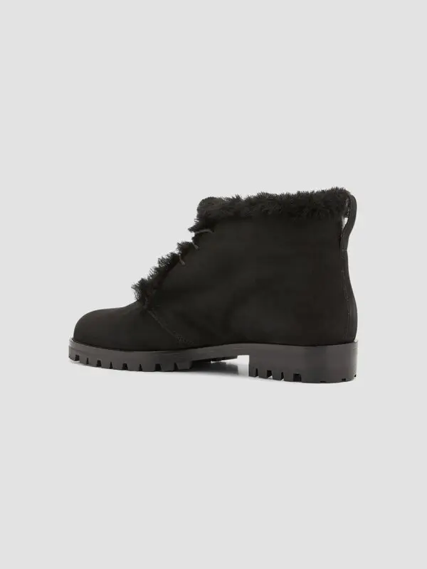 Manolo Blahnik Mircus Suede & Shearling Ankle Boots