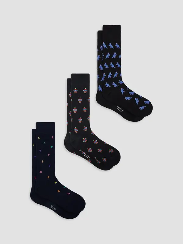 Paul Smith 3-pack Holiday Cracker Socks Set - Mixed