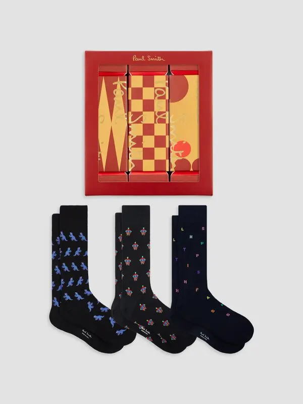 Paul Smith 3-pack Holiday Cracker Socks Set - Mixed
