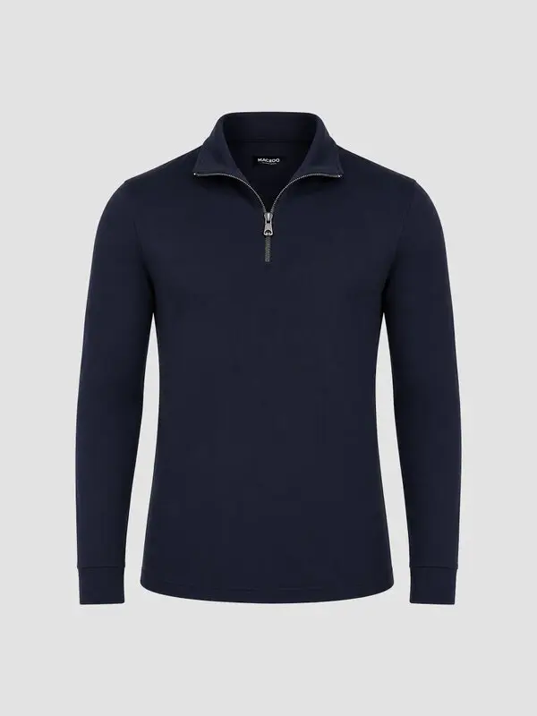 MACEOO Athleisure Zipper Sweater - Blue