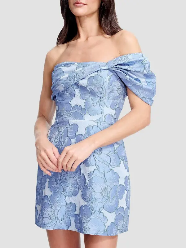 Dress The Population Olive Floral Jacquard Cocktail Dress