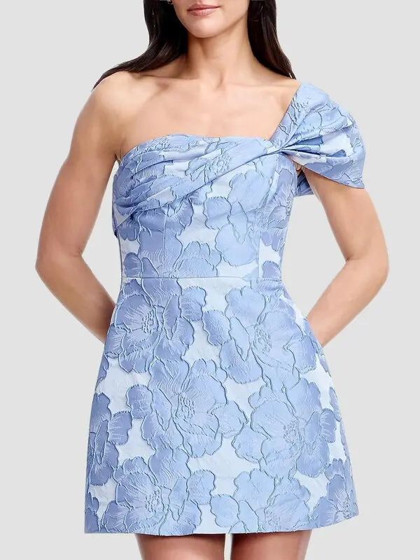 Dress The Population Olive Floral Jacquard Cocktail Dress