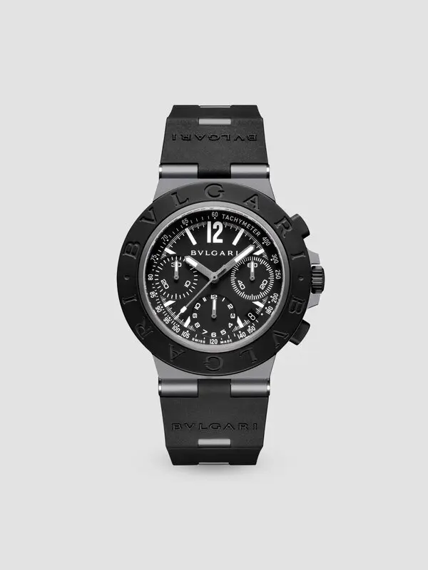 BVLGARI Lucea Aluminum, Titanuim & Rubber Chronograph Watch/41mm - Black