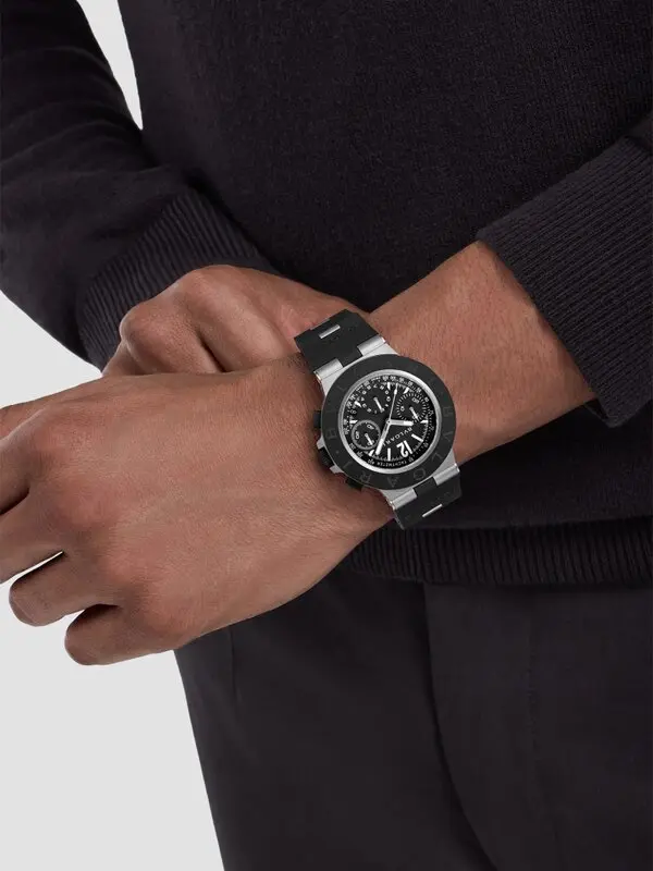 BVLGARI Lucea Aluminum, Titanuim & Rubber Chronograph Watch/41mm