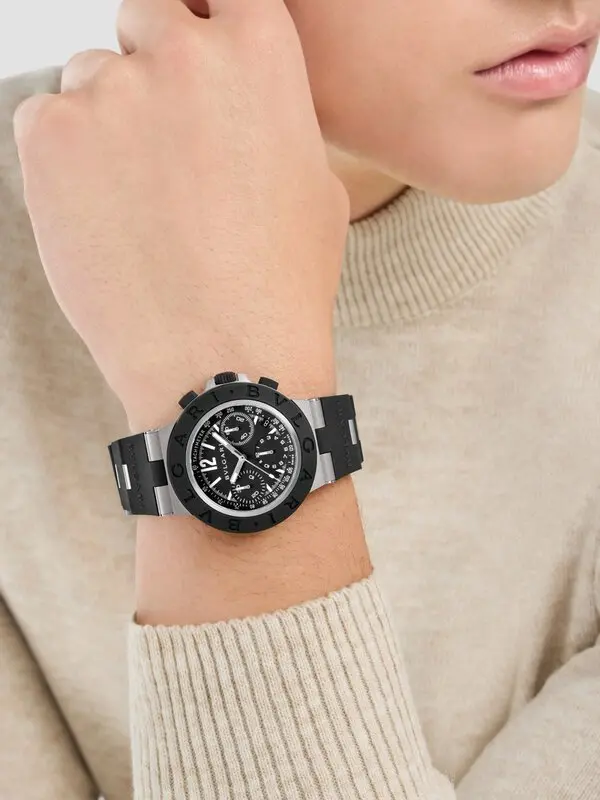 BVLGARI Lucea Aluminum, Titanuim & Rubber Chronograph Watch/41mm