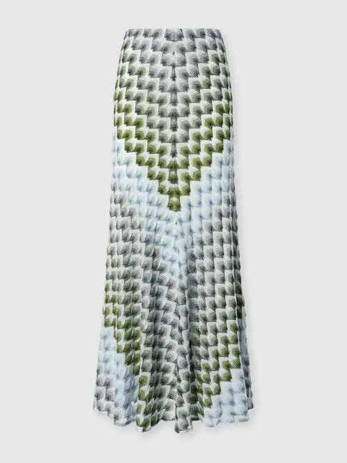 Missoni Long Viscose Lamé Skirt With Lace Motif - Multicoloured