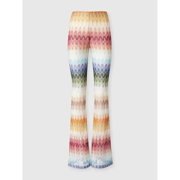 Missoni Flare Viscose Trousers With Dégradé Lace Motif - Multicoloured
