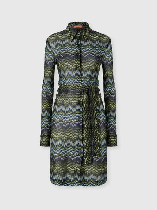 Missoni Midi Shirt Dress In Viscose - Multicoloured