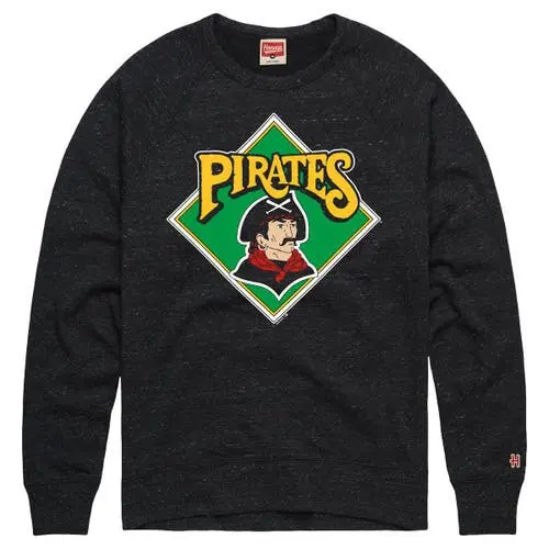 HOMAGE Pittsburgh Pirates Cooperstown Collection Raglan Tri-blend Sweatshirt - Charcoal