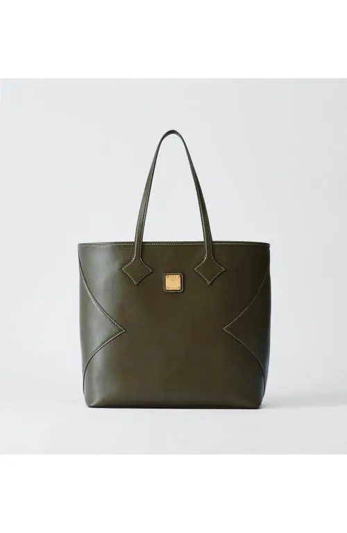 Mcm Large Dia Shopper In Nappa Leather - Beech
