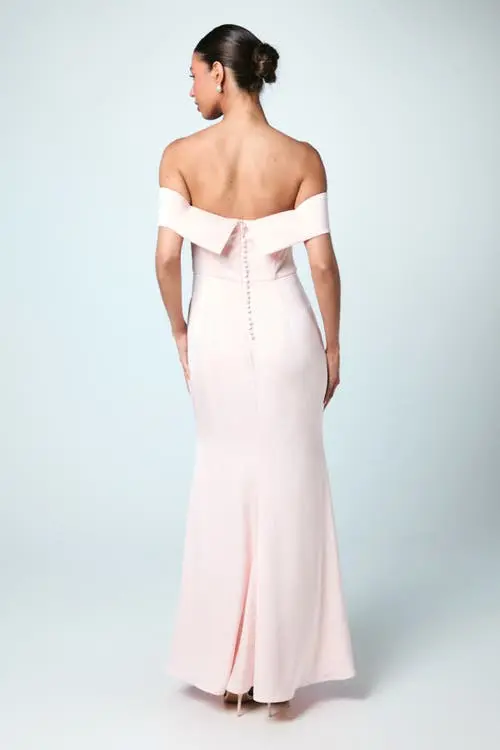 Coast Satin Bardot Maxi Bridesmaid Dress