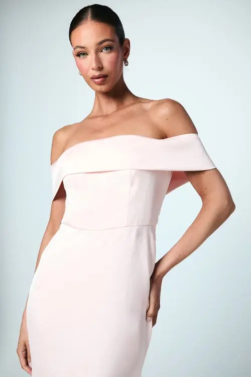 Coast Satin Bardot Maxi Bridesmaid Dress