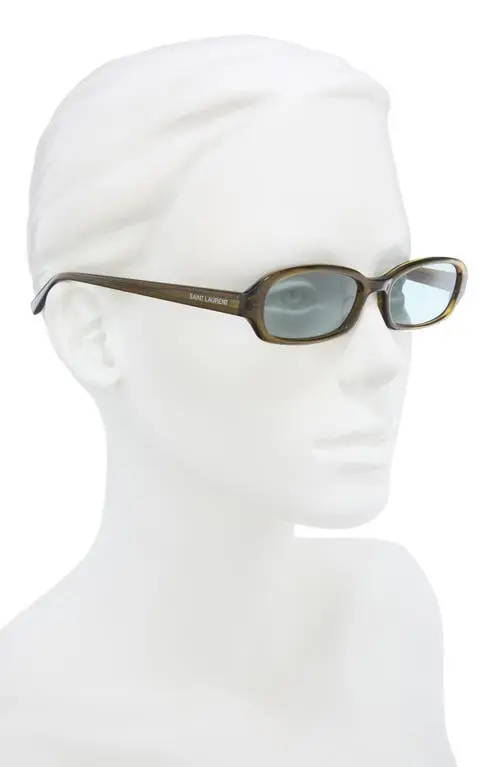 Saint Laurent Erin 52mm Rectangular Sunglasses - Brown