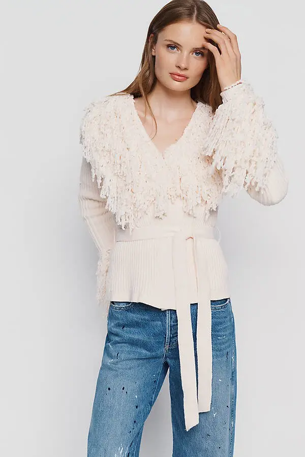 Naked Wardrobe Knit Frge Cardigan - Bone