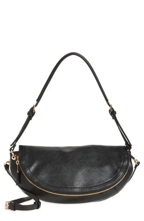 Mango Getaria Semicircular Faux Leather Shoulder Bag - Black