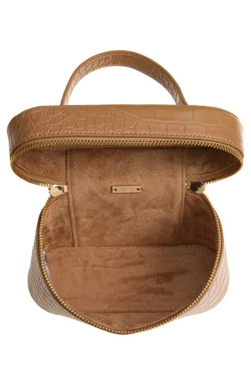 Mango Camelia Croc Embossed Faux Leather Crossbody Bag - Medium Brown