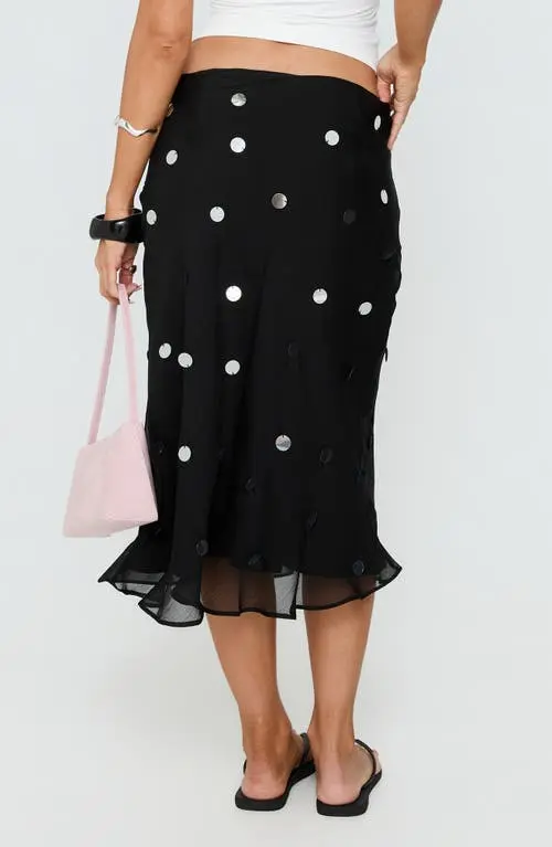 Princess Polly Kessiah Sequin Low Rise Midi Skirt