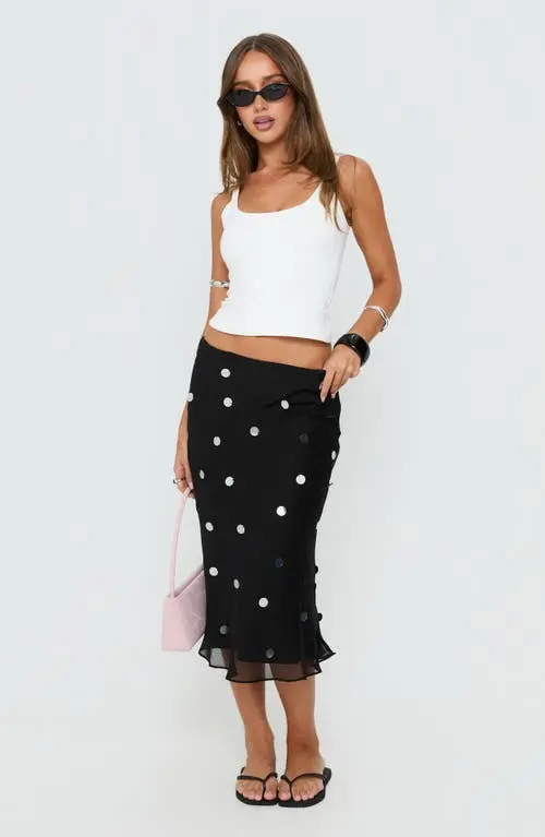 Princess Polly Kessiah Sequin Low Rise Midi Skirt